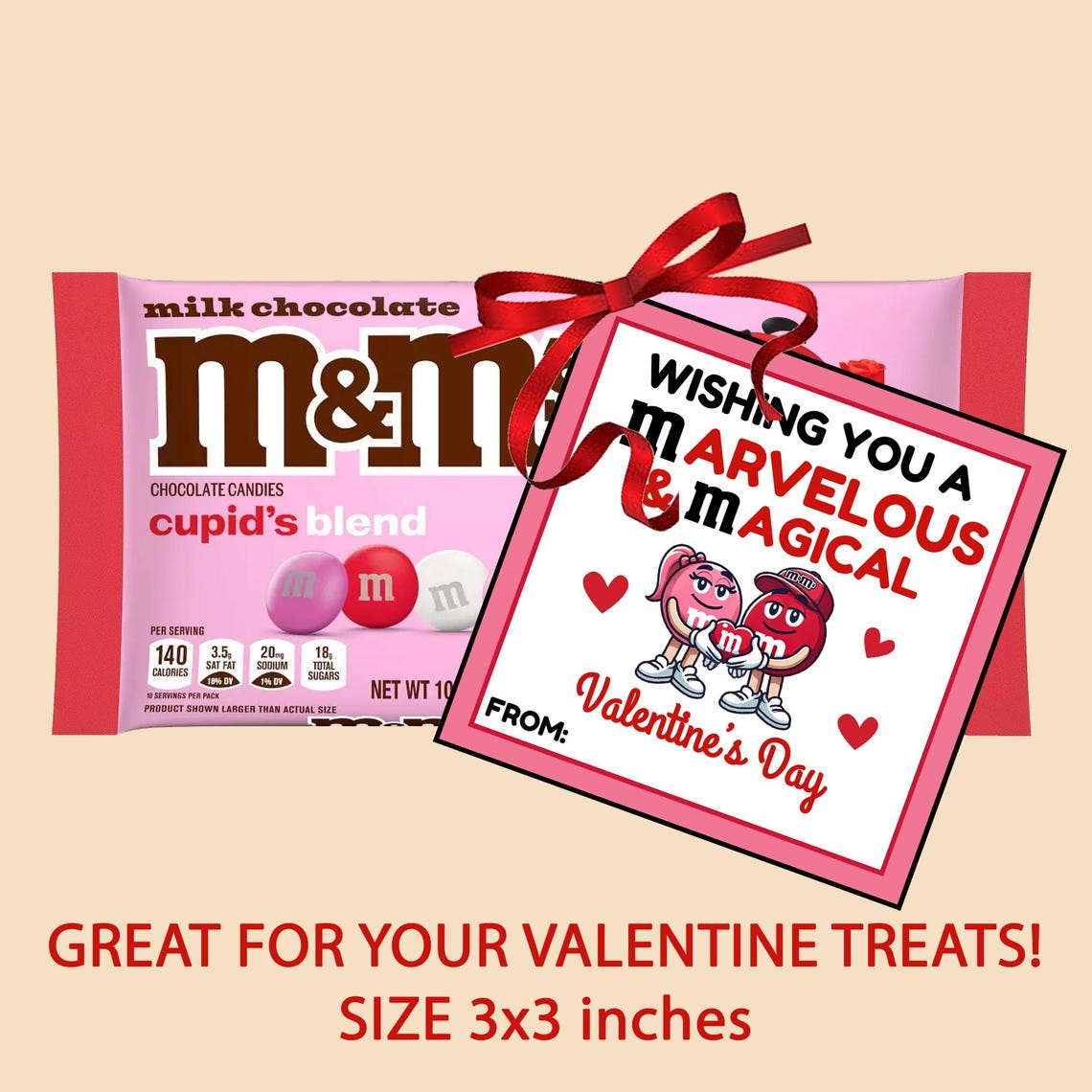 M&M Valentine's Day Tags, Candy Gift Printables (digital Download) - Etsy