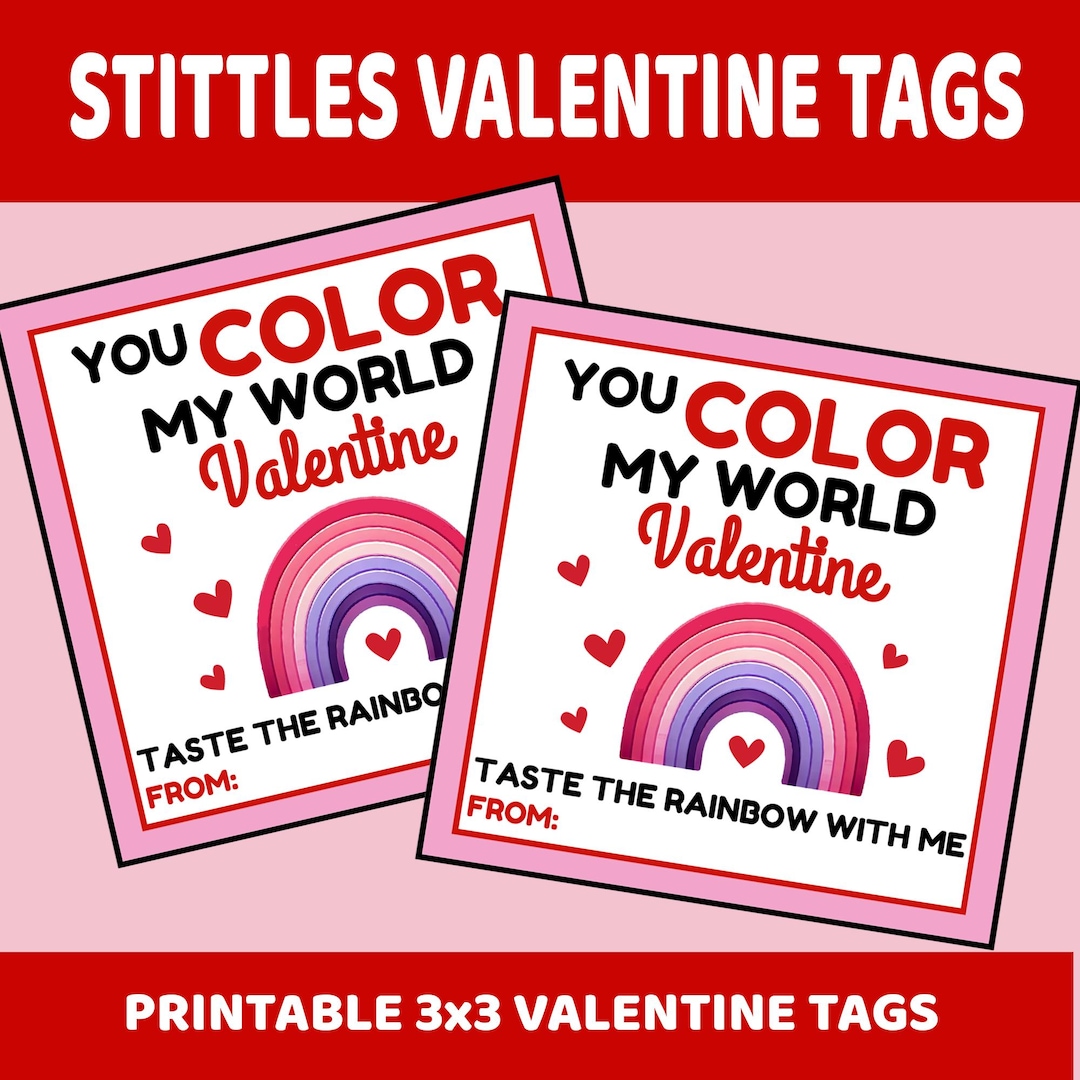 Valentine Skittles Tags for Kids - Printable Classroom Treats - Fun ...