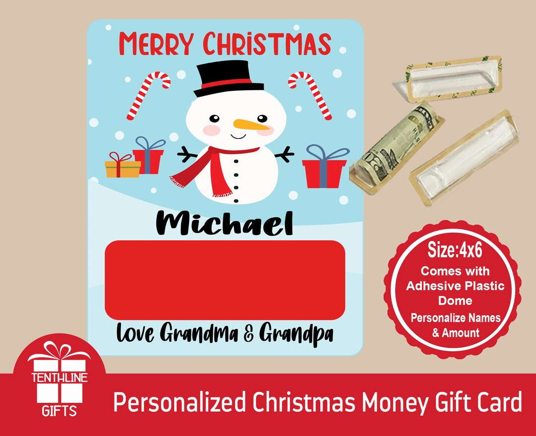 Snowman Money Holder, Christmas Gas Money Gift, Christmas Money Card ...