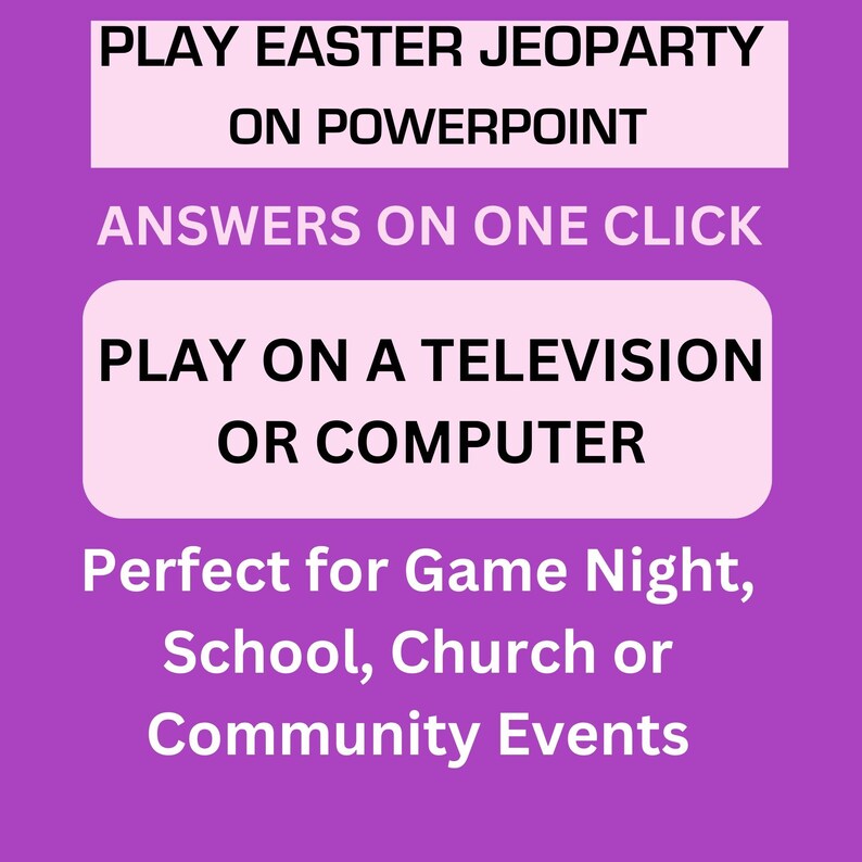 Easter Jeopardy Powerpoint Game, Trivia for School, Church (digital ...
