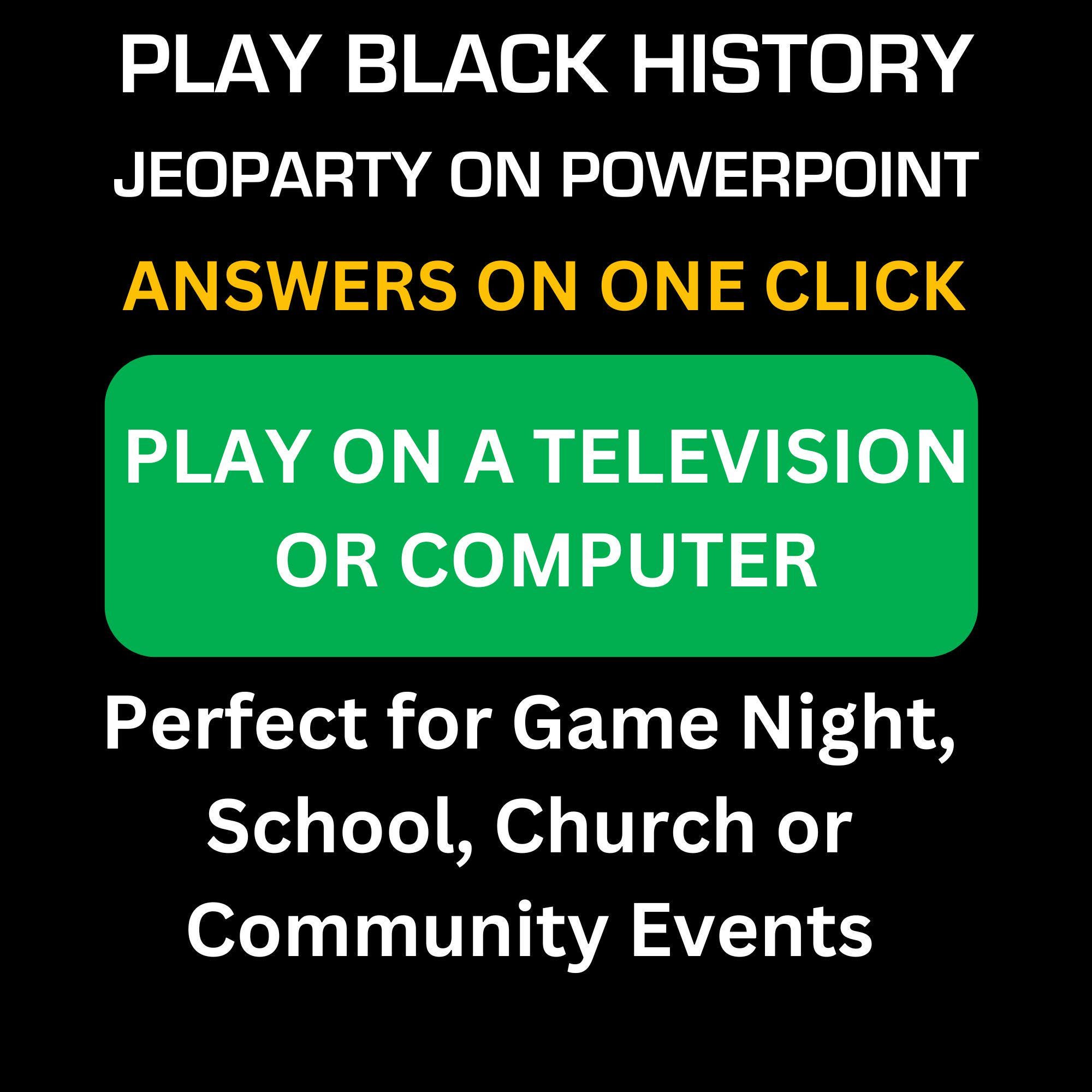 Black History Jeopardy Powerpoint Game, Educational Trivia (digital ...