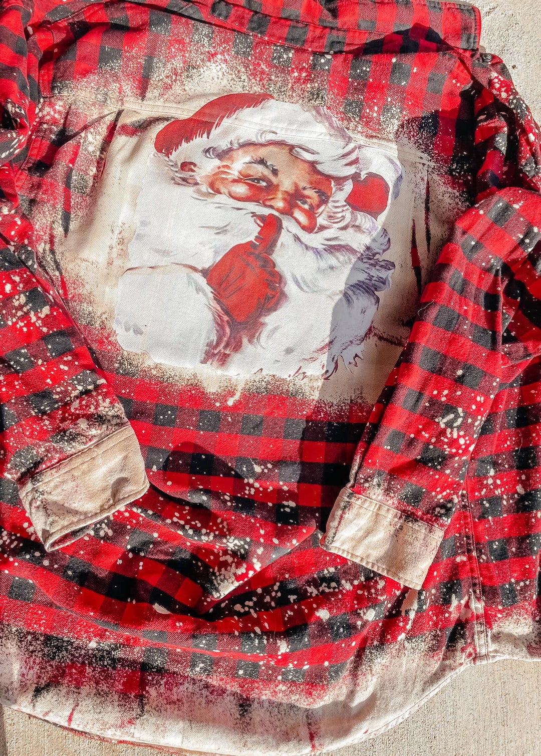 Vintage Santa Flannel - Etsy