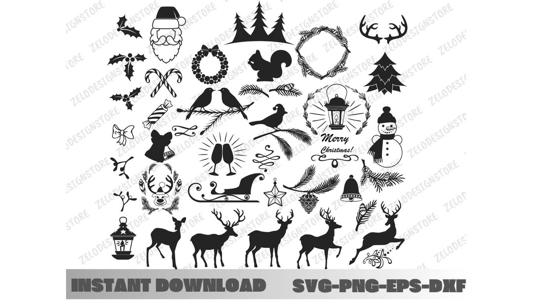 CHRISTMAS SVG Bundle, CHRISTMAS Clipart, Christmas Svg Files for Cricut ...