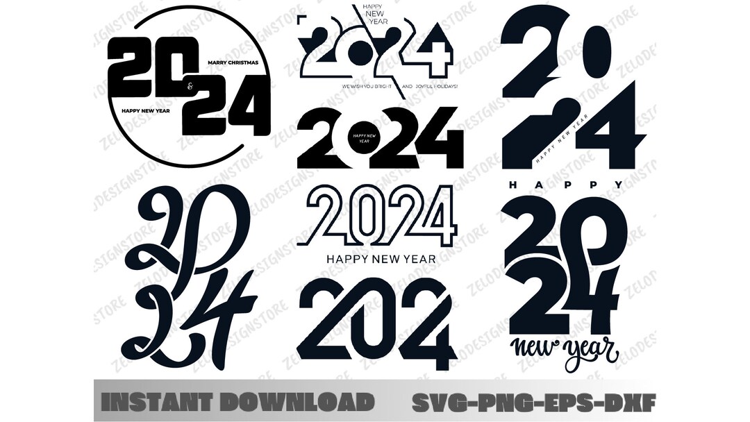 2024 Svg Bundle, New Year 2024 Svg ,happy New Year Svg Bundle, New Year ...