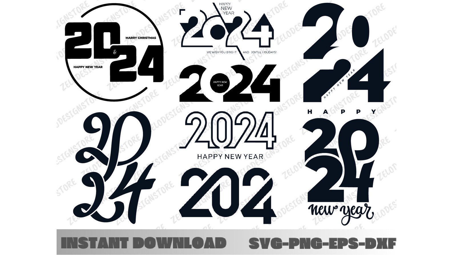 2024 Svg Bundle, New Year 2024 Svg ,happy New Year Svg Bundle, New Year ...