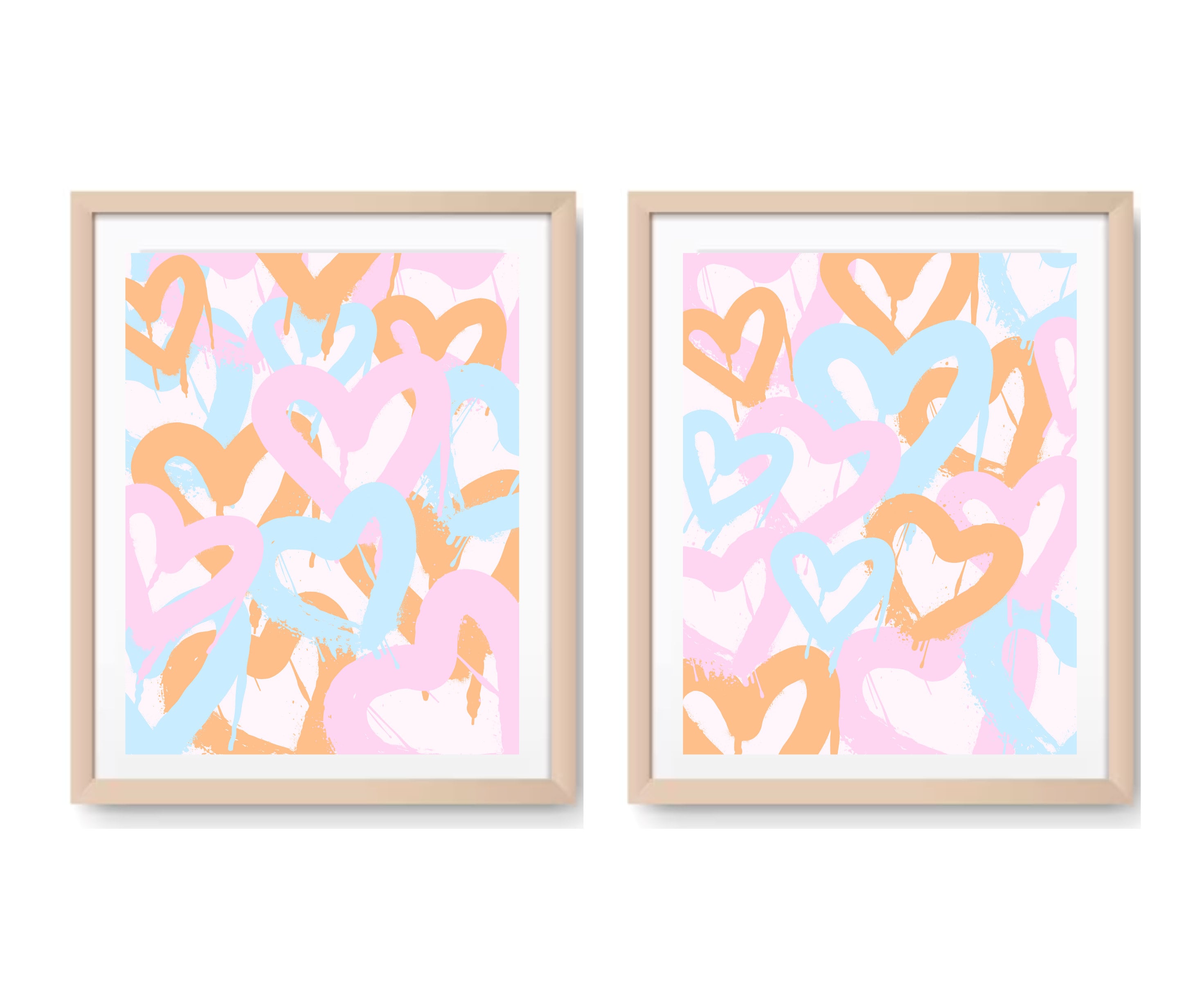 Colorful Preppy Heart Digital Prints - Set of 2 - Etsy