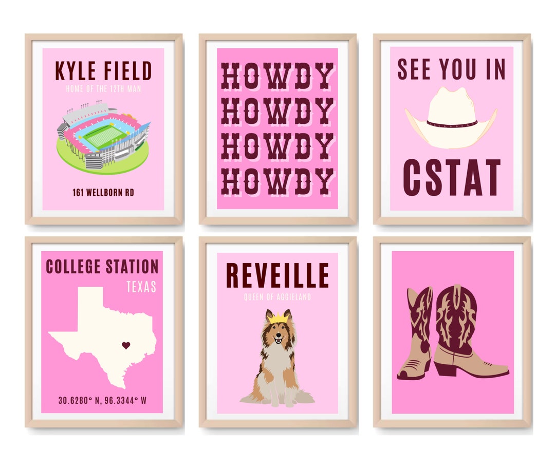 Texas A & M University Digital Prints - Pink - Etsy