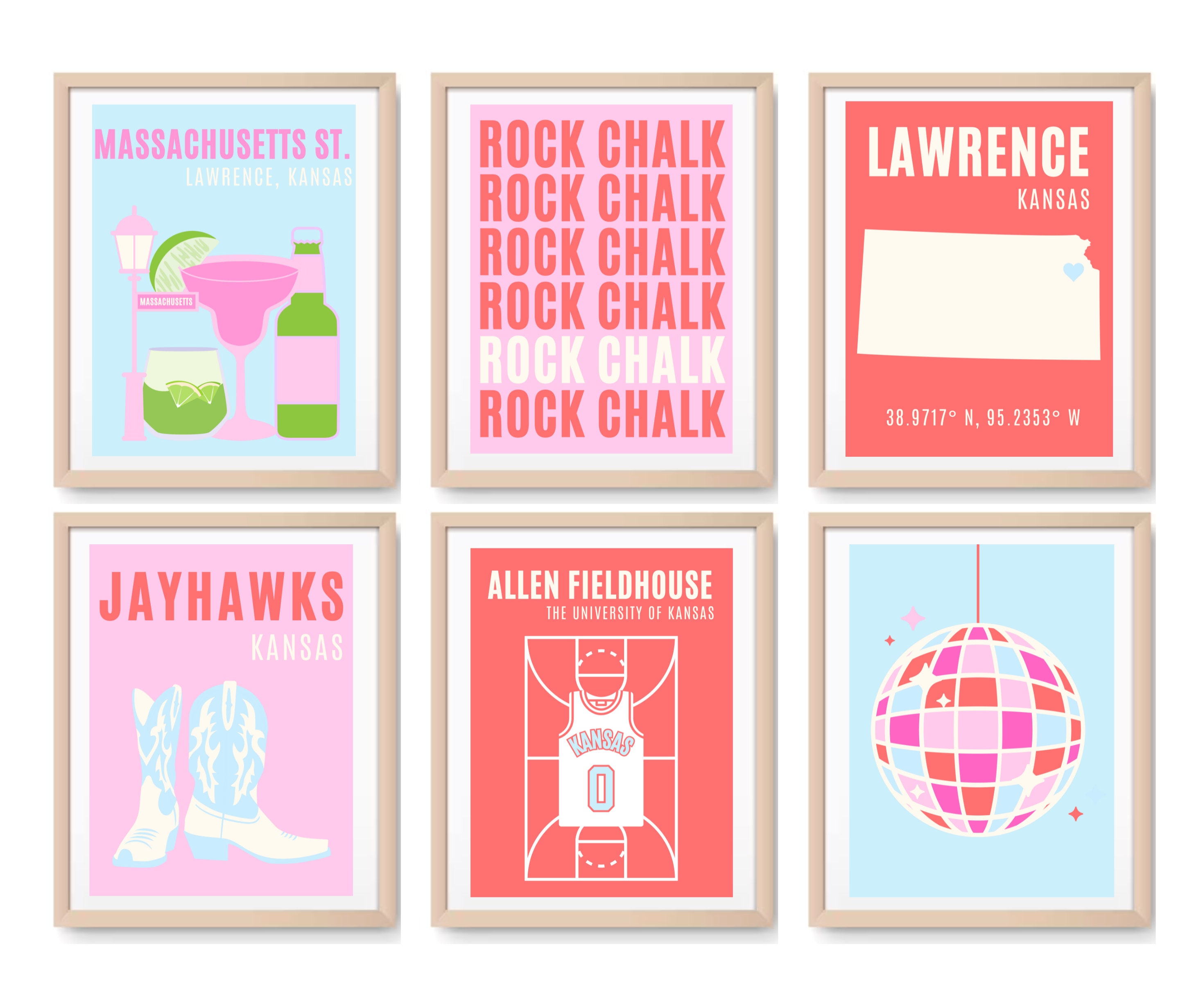 The University of Kansas Digital Prints - Etsy