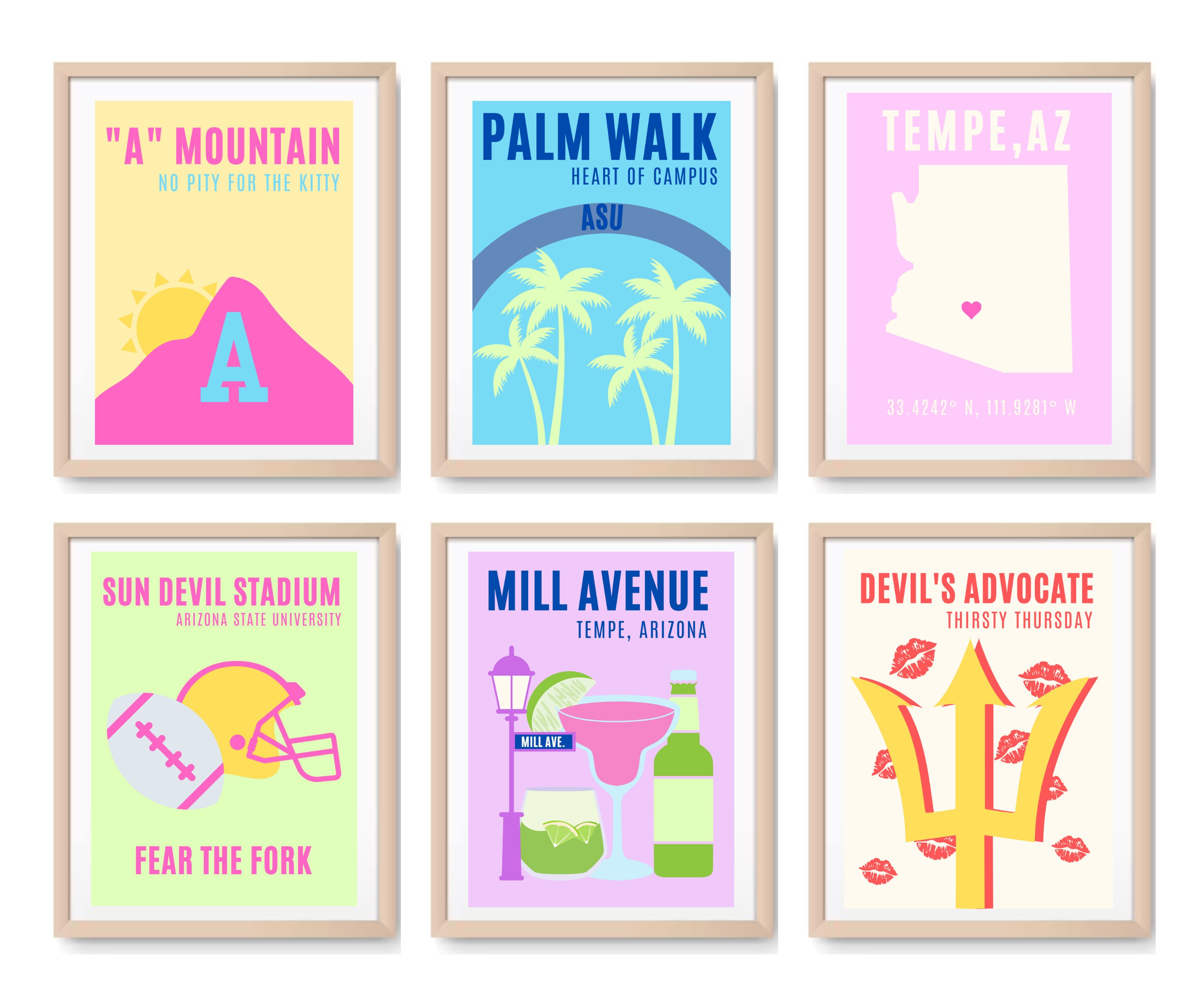 Arizona State University Digital Prints - Etsy