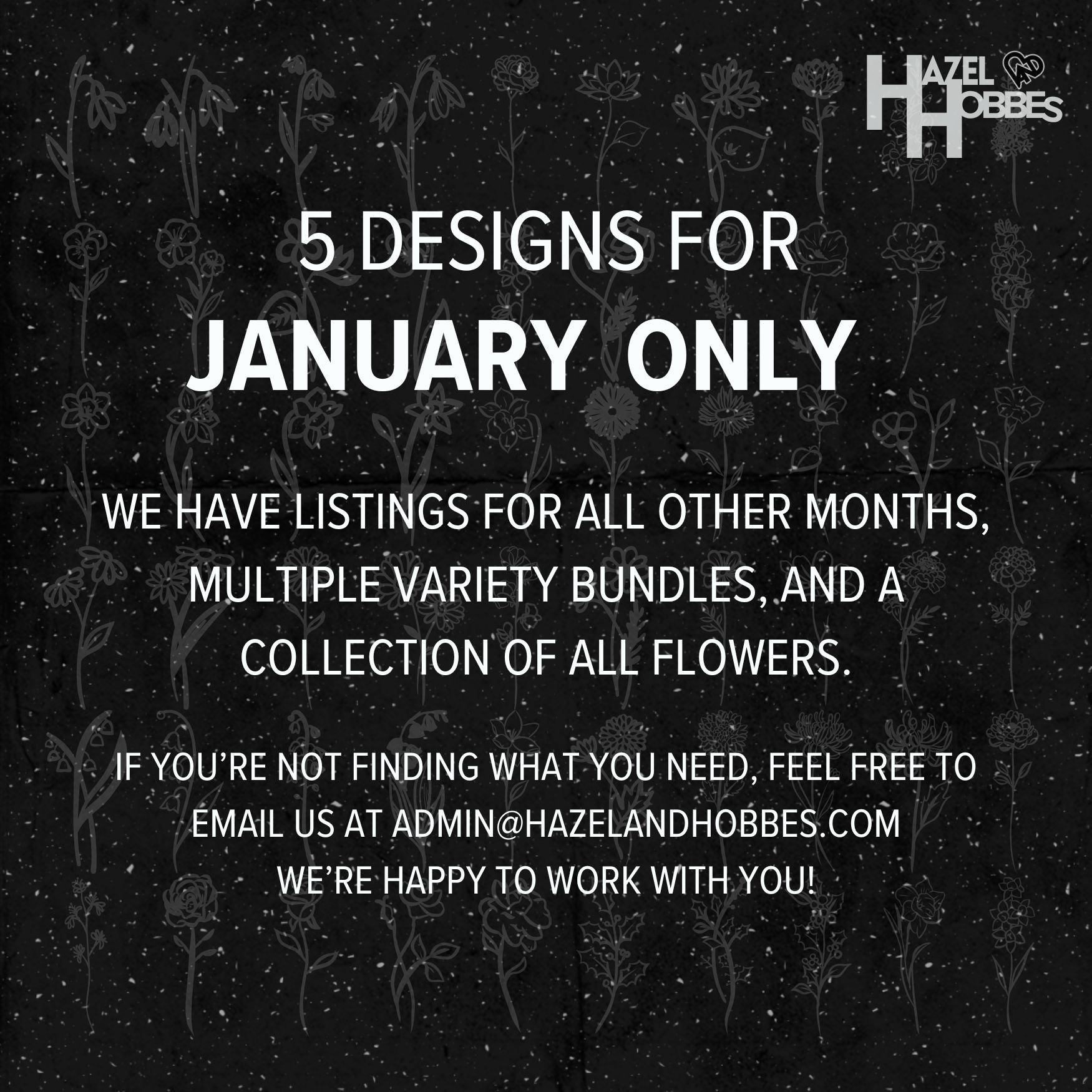 JANUARY Birth Month Flower Bundle SVG PNG, Birthflower, Floral Clipart ...