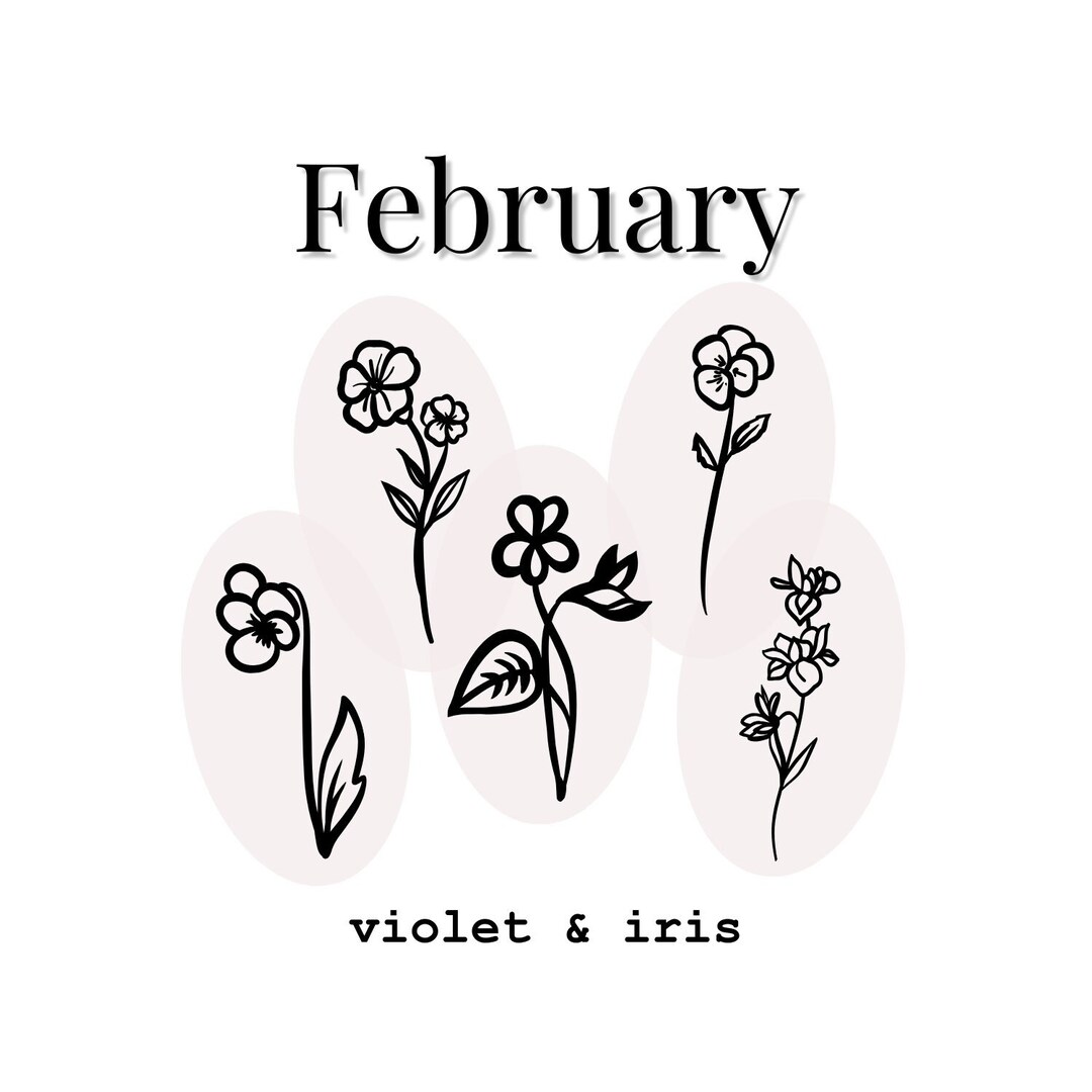 FEBRUARY Birth Month Flower Bundle SVG PNG, Birthflower, Floral Clipart ...