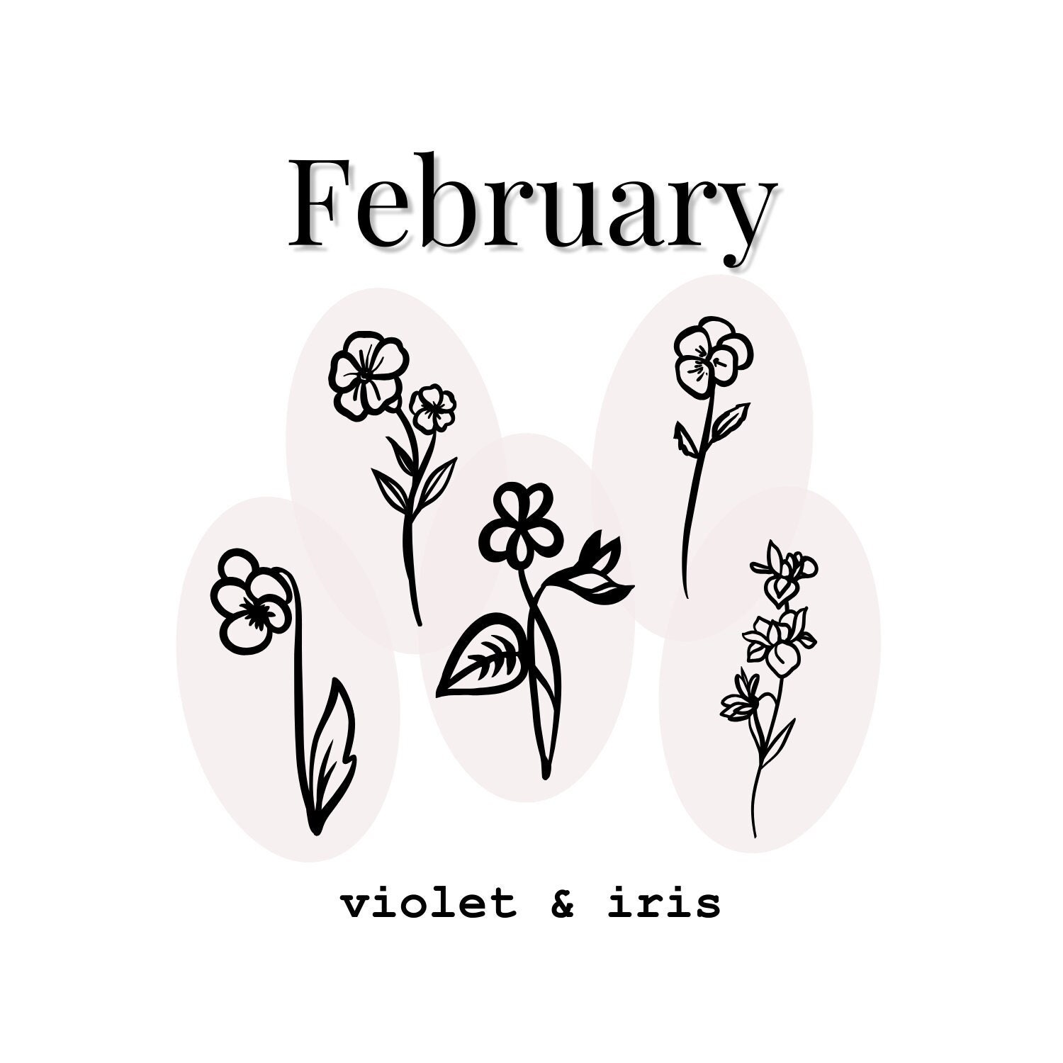 FEBRUARY Birth Month Flower Bundle SVG PNG, Birthflower, Floral Clipart ...