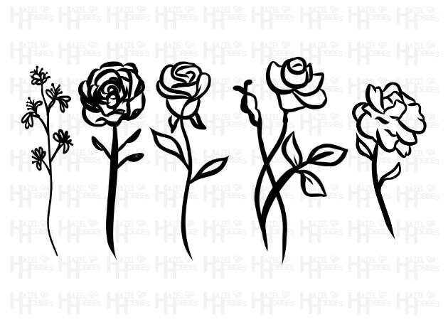 JUNE Birth Month Flower Bundle SVG PNG, Birthflower, Floral Clipart ...