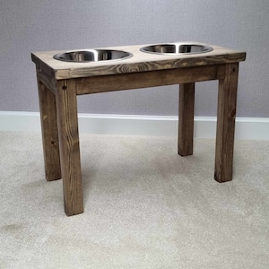Handmade Tall Wooden Raised Pet Dog Bowl Stand Table Bespoke - Etsy UK