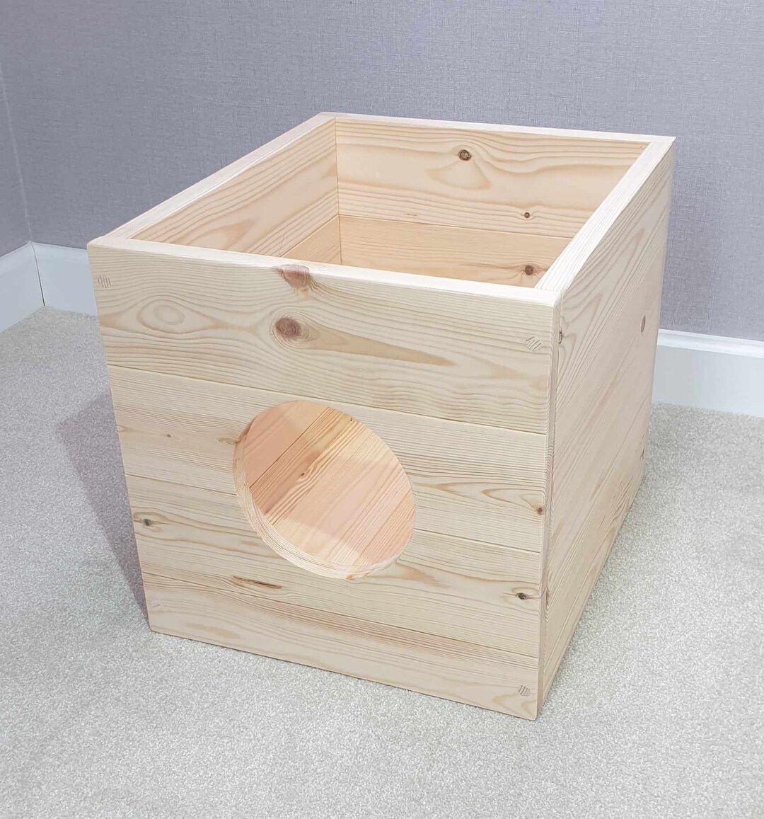 Kallax CAT CAVE Cat Bed Cat House Kallax Unit Made of Solid Pine Wood for Pets to Sleep and Play ...