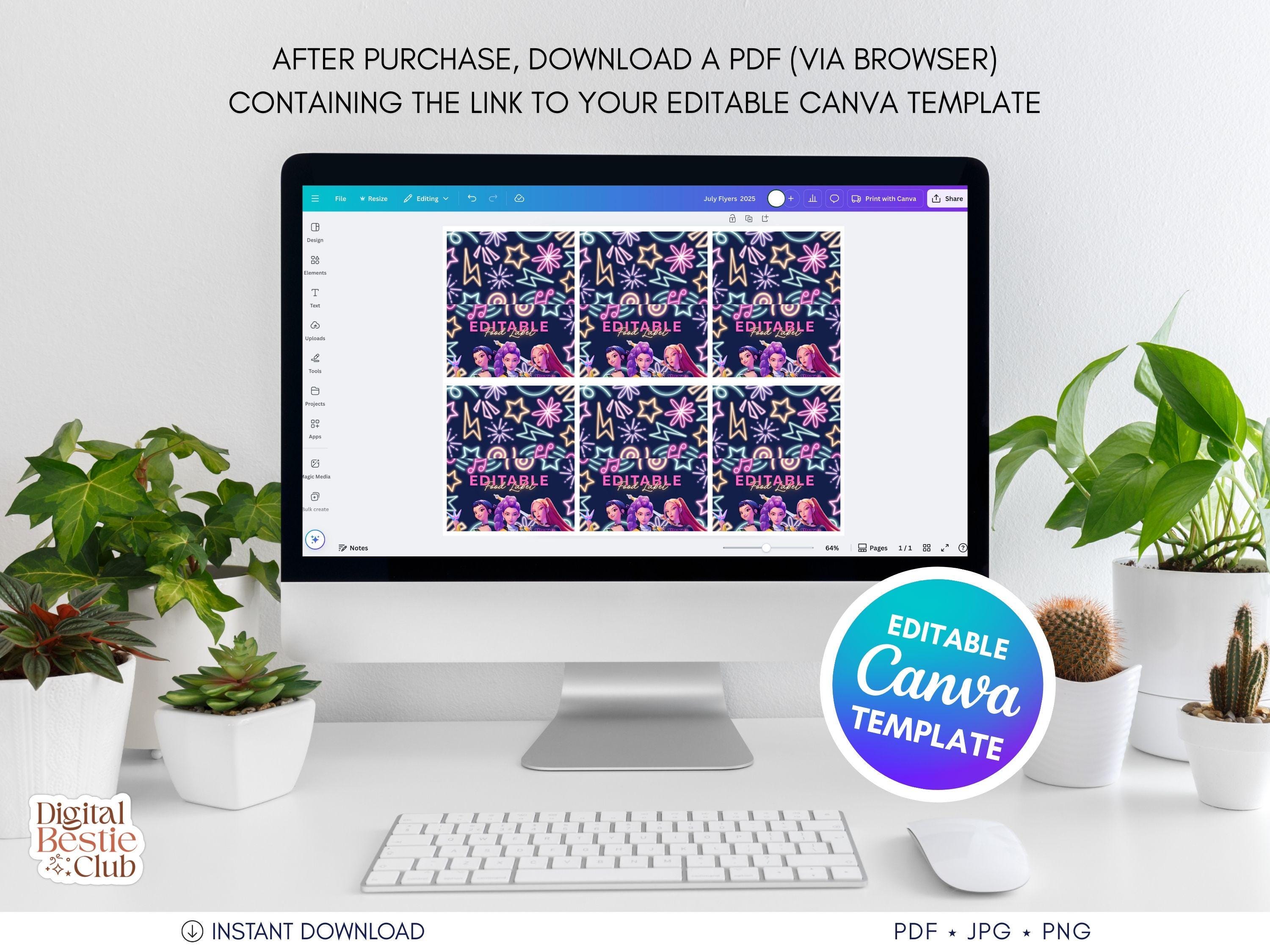 Kpop Demon Hunter Food Labels, Anime Party Food Tent Cards, Printable ...