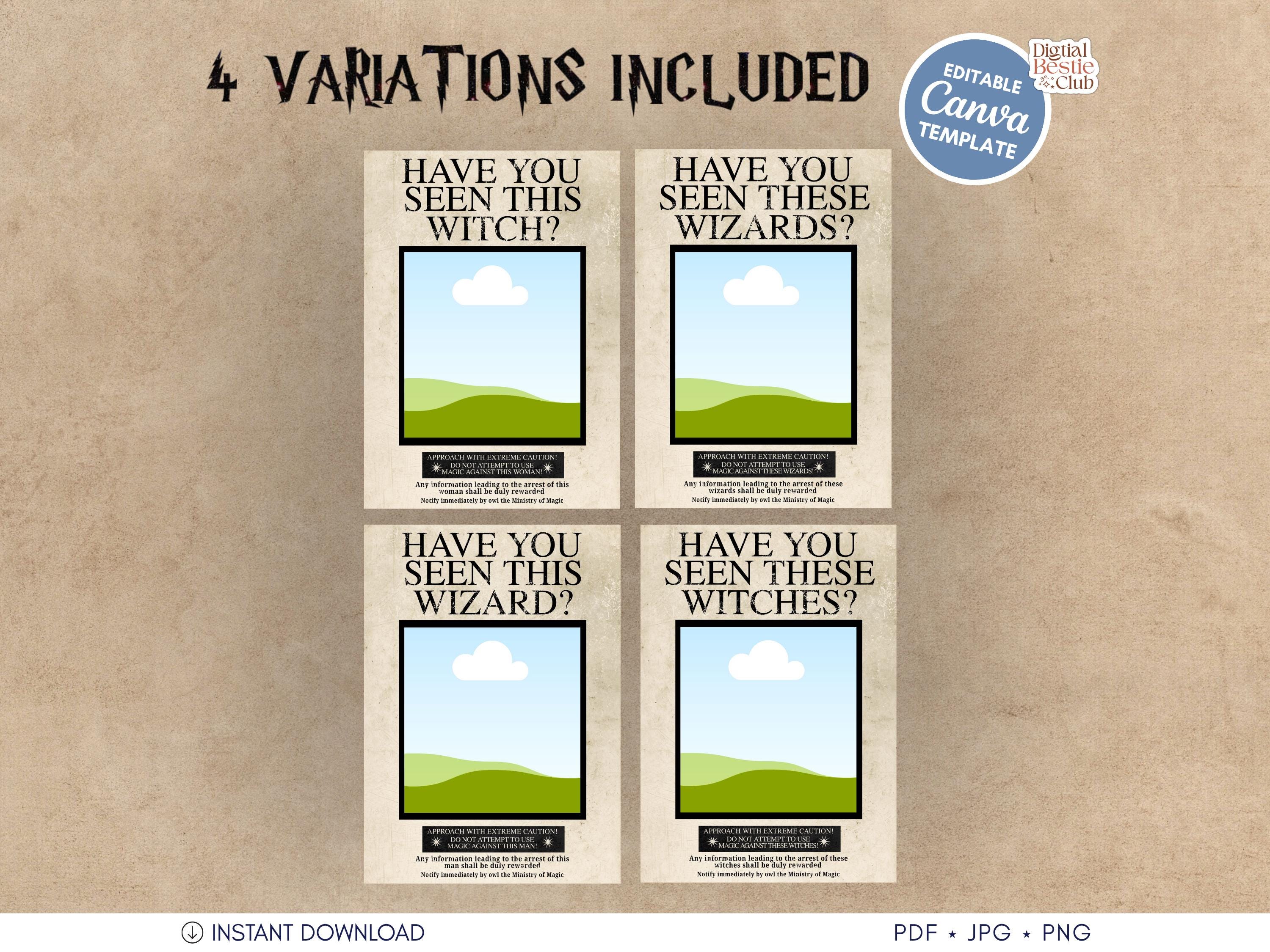 Have You Seen This Wizard Poster Template | Editable Wanted Poster ...