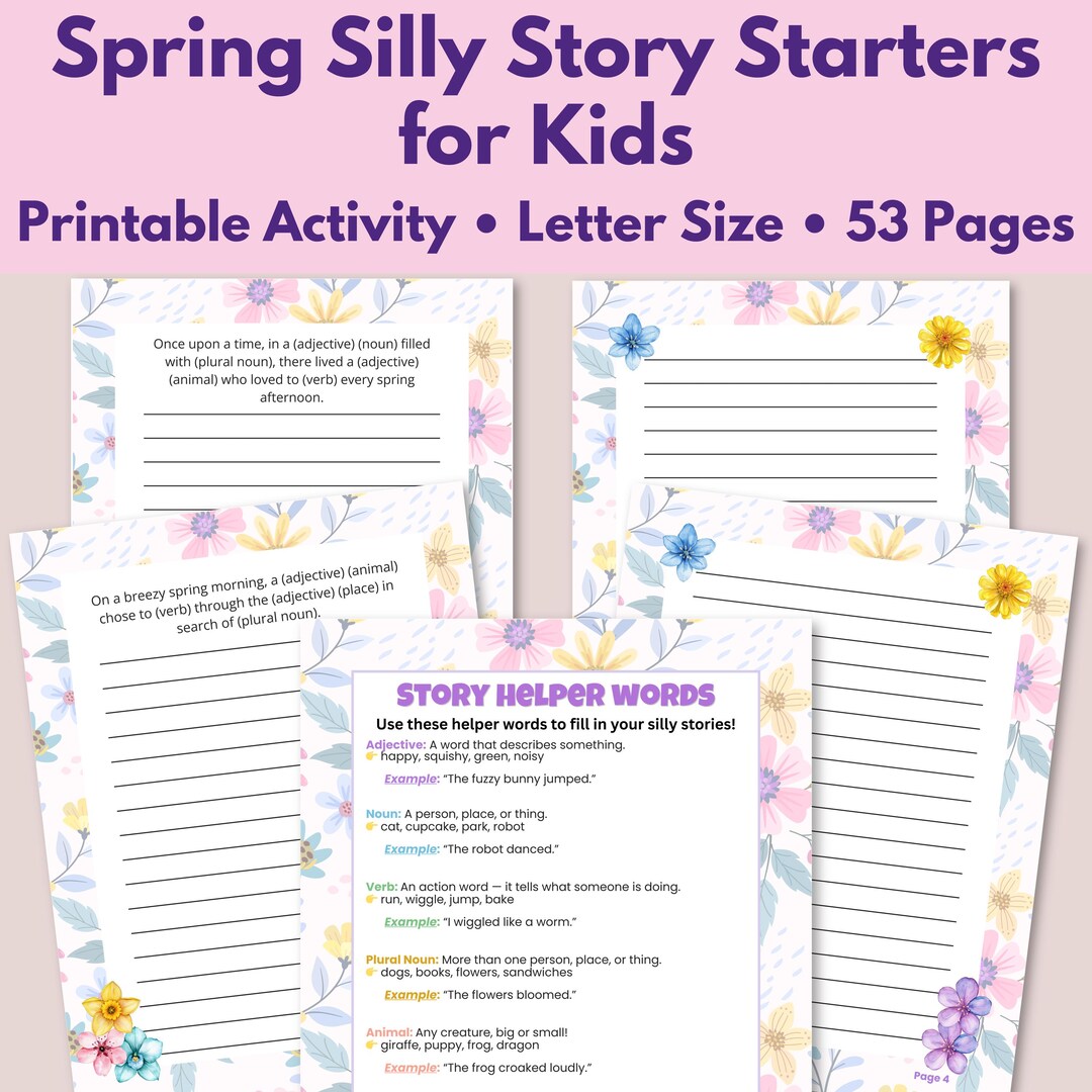 Spring Story Starters for Kids | Printable Writing Prompts - Etsy