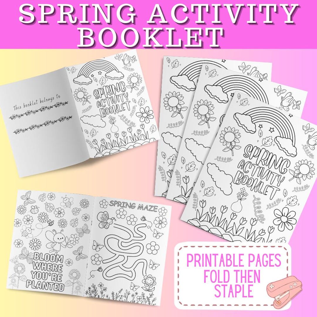Spring Activity Booklet for Kids | 16 Printable PDF Pages | Fun Spring ...