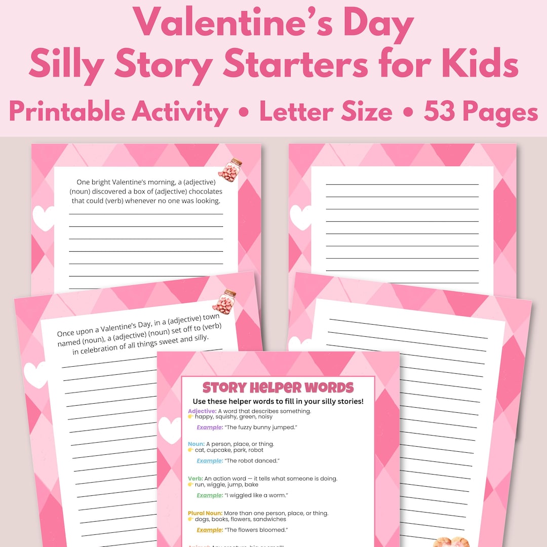 Valentine Story Starters for Kids | Printable Writing Prompts - Etsy