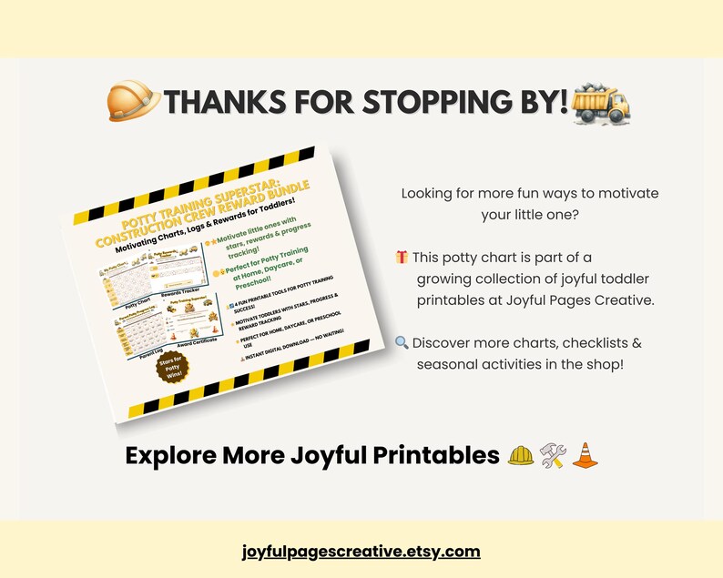 Toddler Potty Training Reward Charts | Construction Theme Printable (4 ...