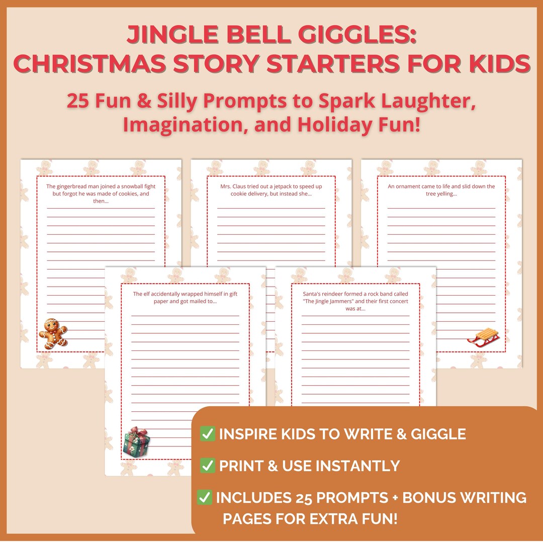 Christmas Story Starters for Kids | Funny Writing Prompts | Printable ...