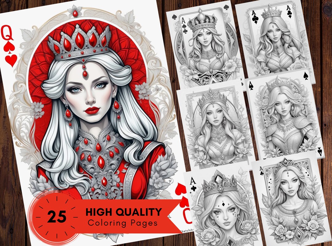 Solitaire Card With Women | Sketchartcreation | Grayscale Format ...