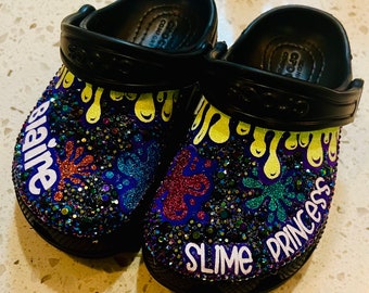 Kids Custom Blue Denim Design Crocs - Etsy