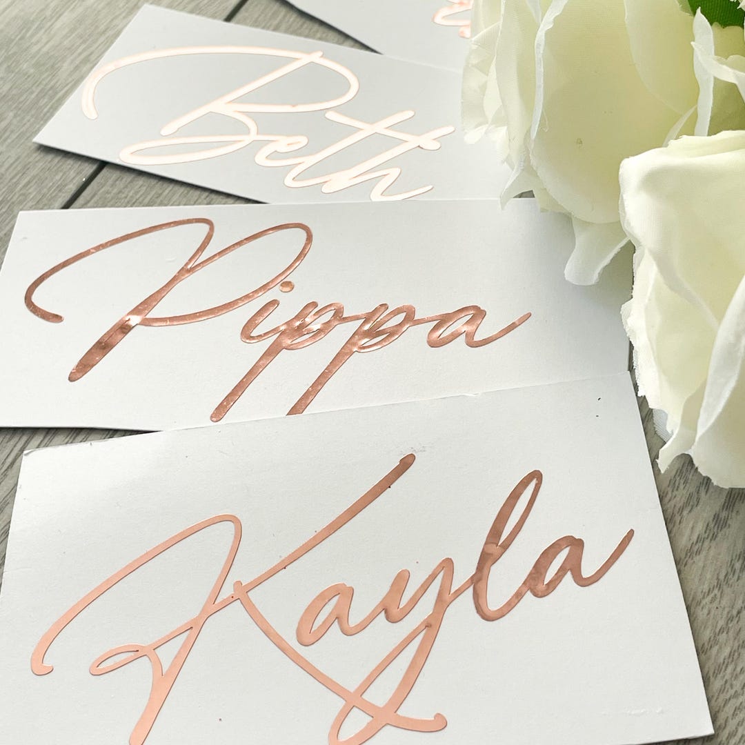 1,3,5,10 Personalised Name Sticker Decal Word Label Vinyl Decal Glass ...