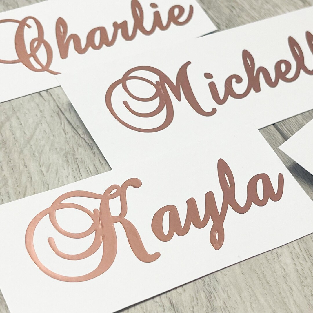 1,3,5,10 Personalised Name Sticker Decal Word Label Vinyl Decal Glass ...