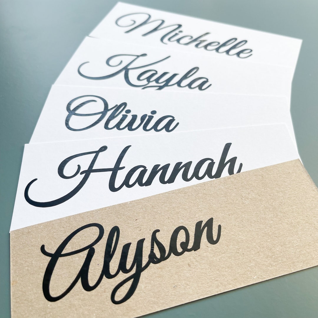 1,3,5,10 Personalised Name Sticker Decal Word Label Vinyl Decal Glass ...