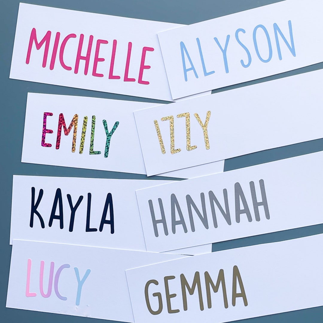 1,3,5,10 Personalised Name Sticker Decal Word Label Vinyl Decal Glass ...