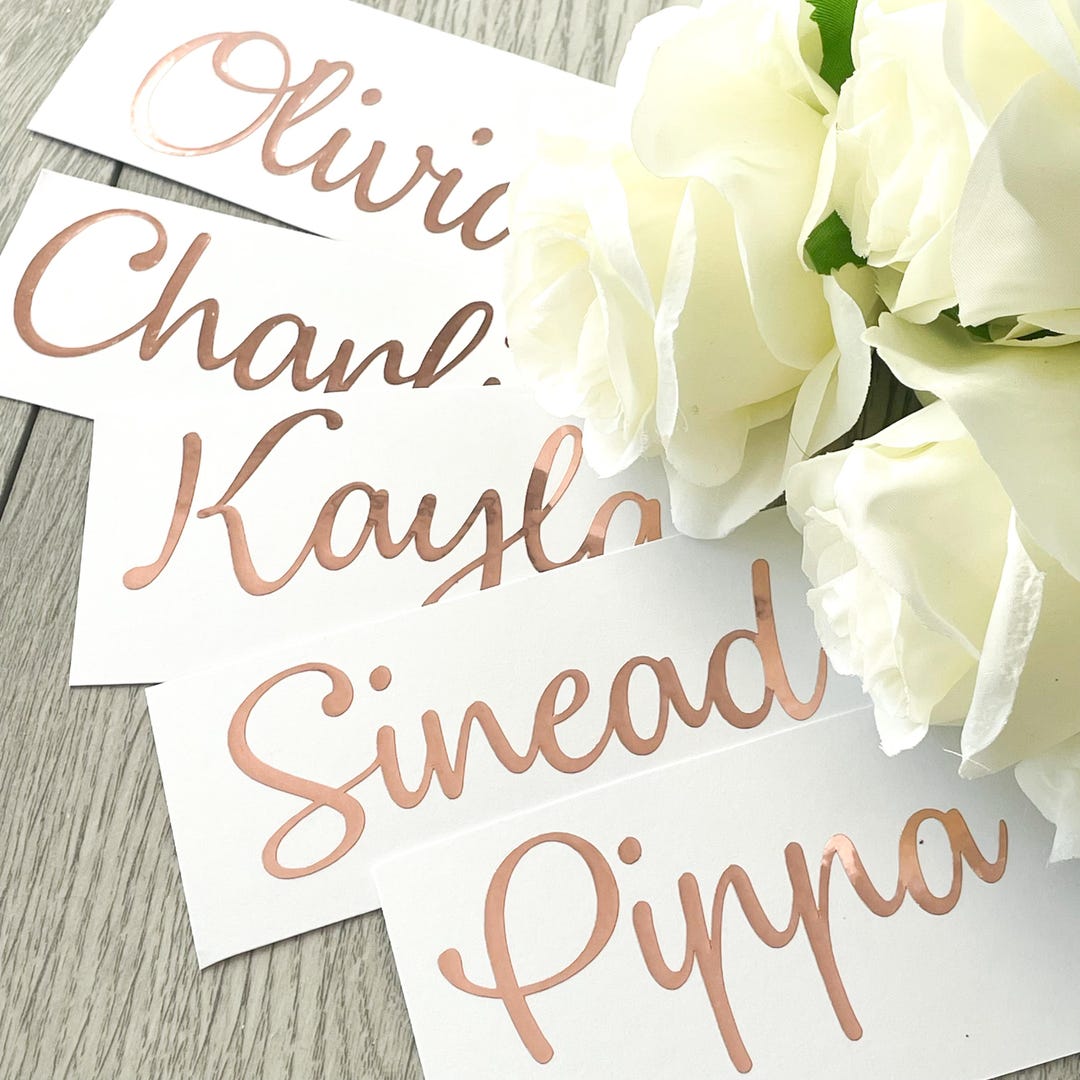1,3,5,10 Personalised Name Sticker Decal Word Label Vinyl Decal Glass ...