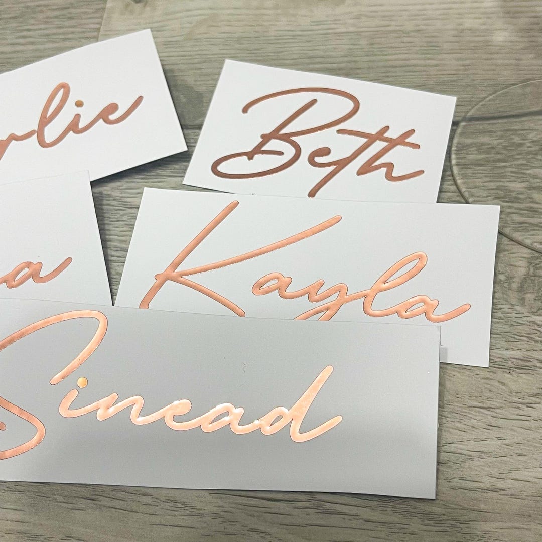 1,3,5,10 Personalised Name Sticker Decal Word Label Vinyl Decal Glass ...