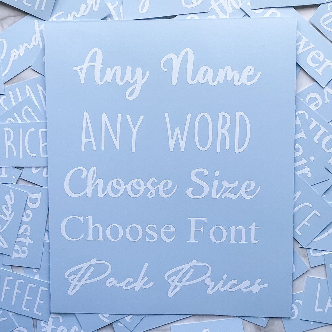 White Vinyl Labels, Stickers, Decals, Personalise, Name, Hinch, Pantry ...