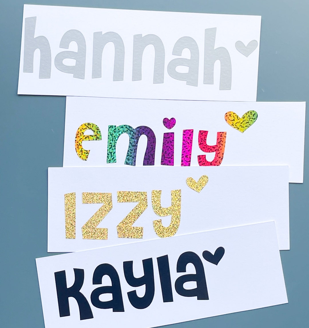 1,3,5,10 Personalised Name Sticker Decal Word Label Vinyl Decal Glass ...