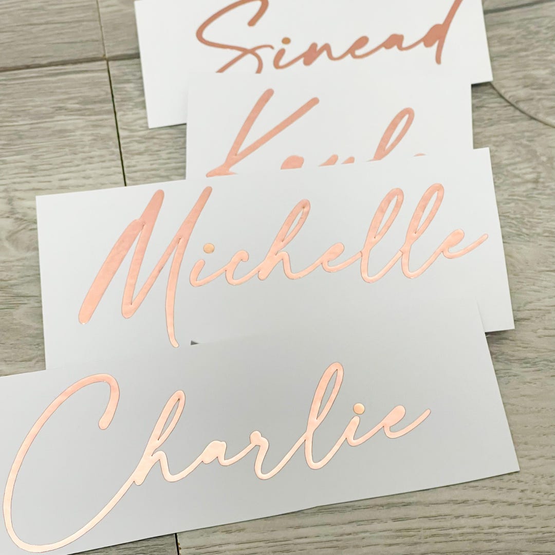 1,3,5,10 Personalised Name Sticker Decal Word Label Vinyl Decal Glass ...
