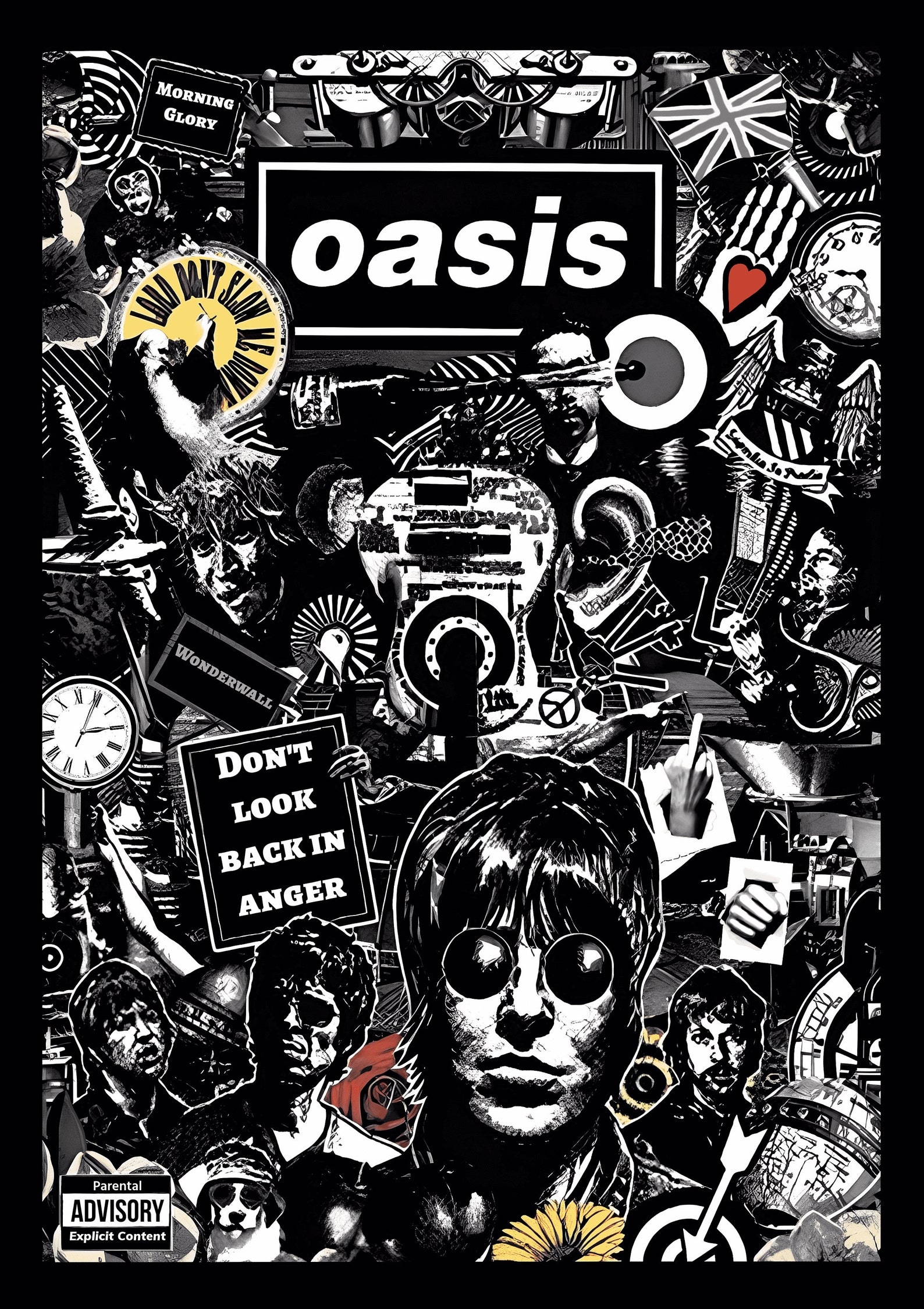 Oasis Poster, UK Indie Rock Digital Art, British Band Merchandise ...