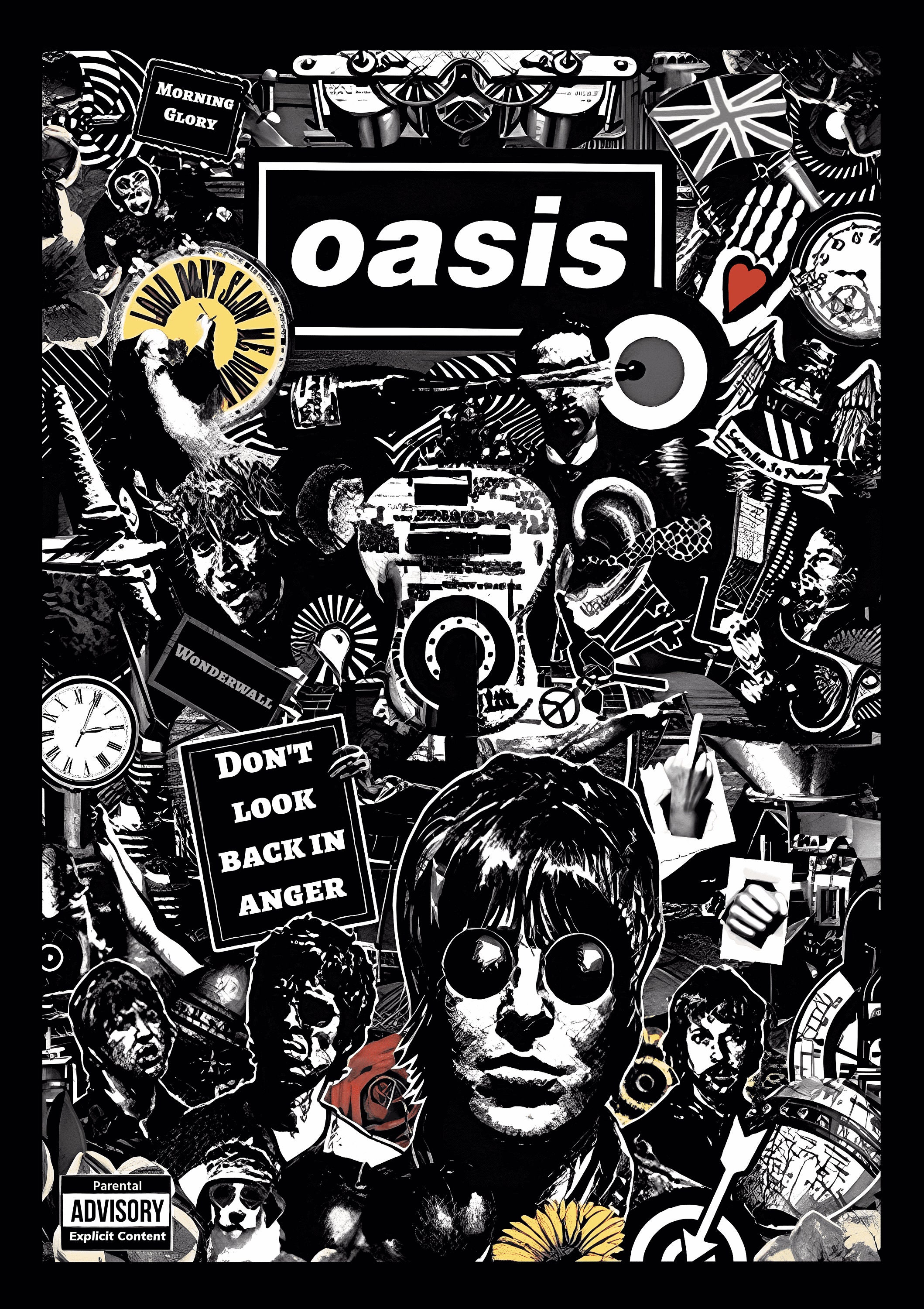 Oasis Poster, UK Indie Rock Digital Art, British Band Merchandise ...