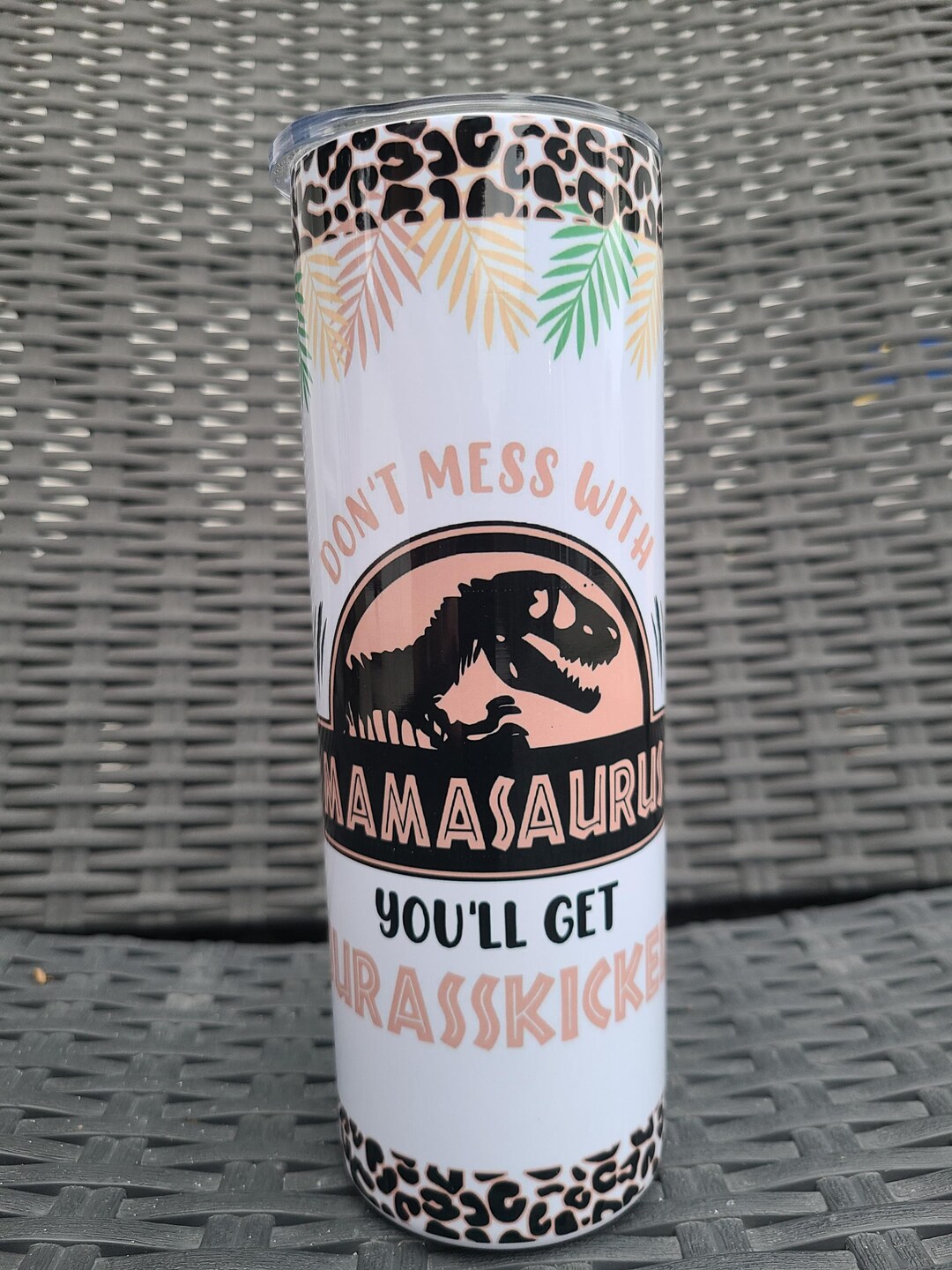 Mamasaurus Tumbler 20oz With Lid and Straw Cup Gift for Her, Gift for ...