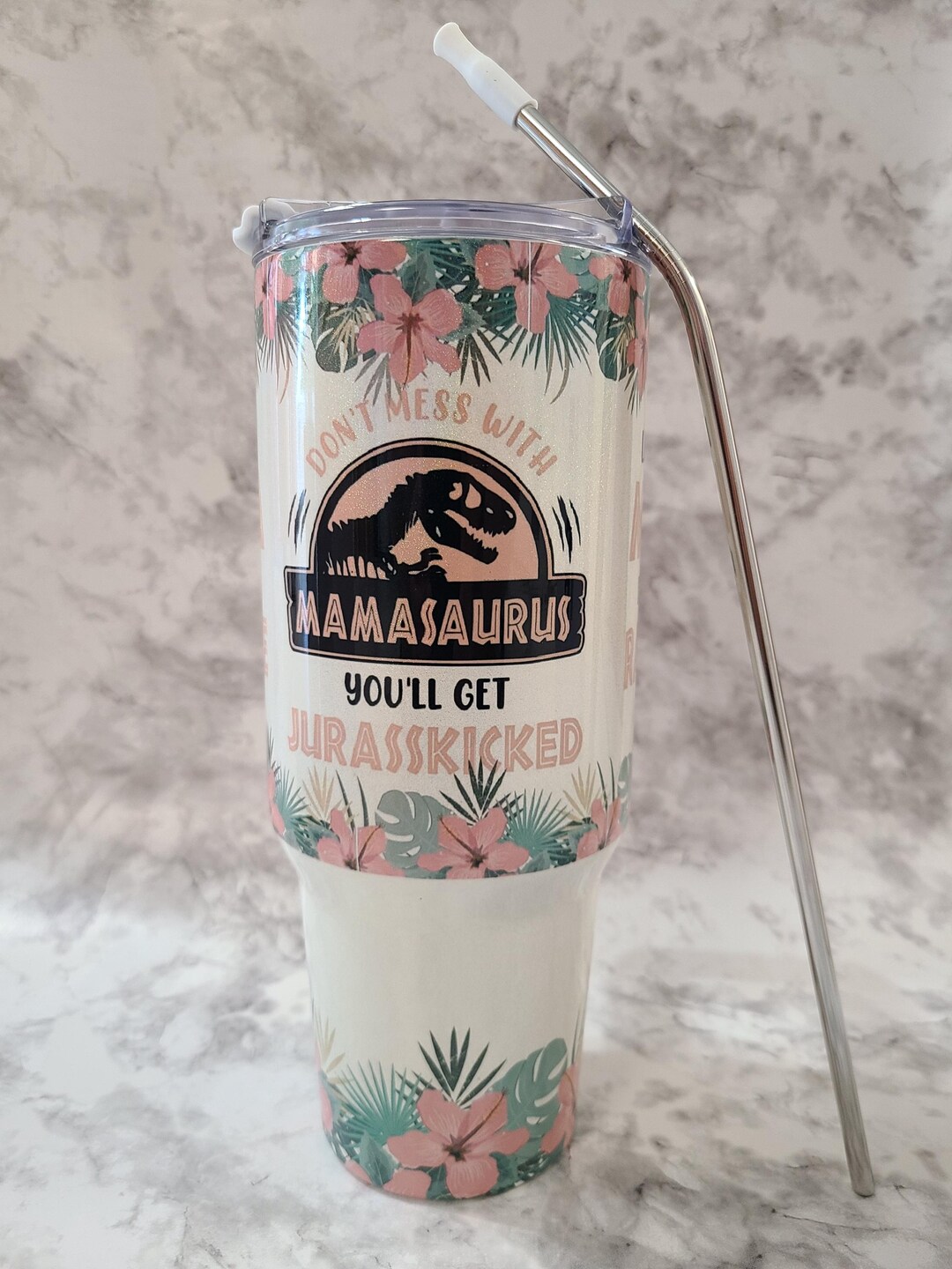 Mamasaurus Tumbler, Mother Gift 40 Oz Tumbler With Straw. Gift for Her ...