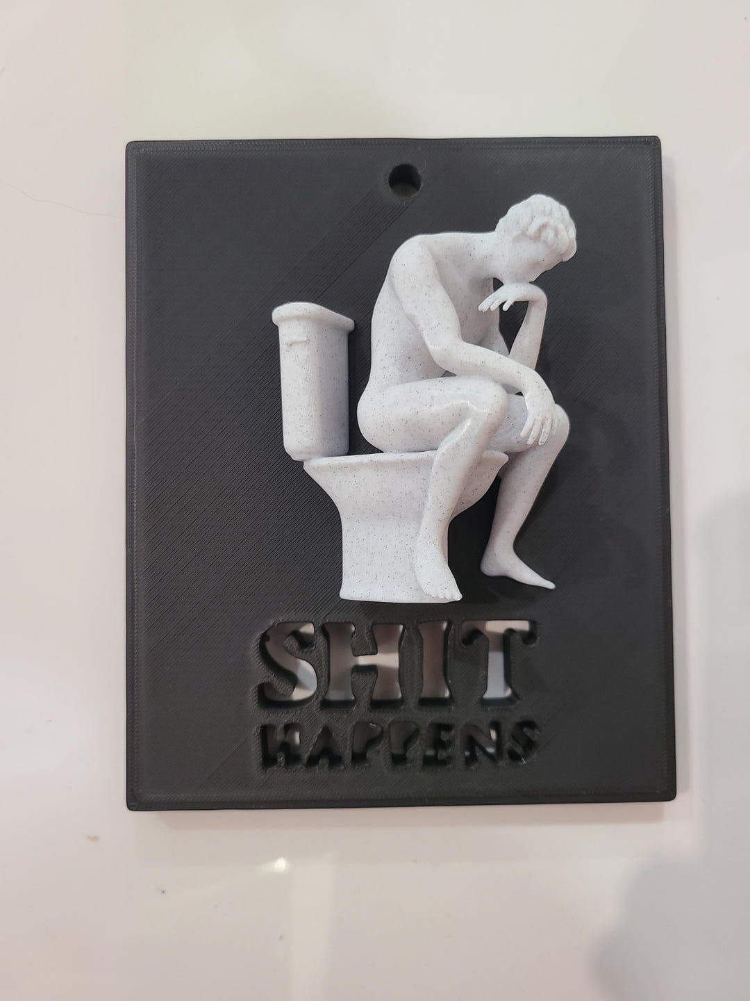 3D Print Bathroom Sign "shit Happens" Funny Design for Bathroom Decor ...