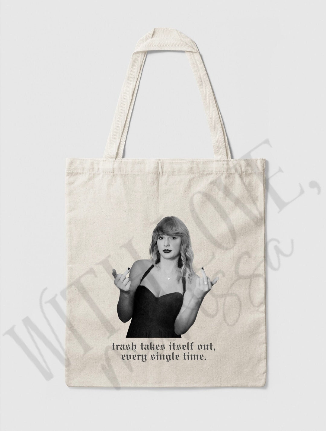 Trash Takes Itself Out Middle Finger Taylor Canvas Tote Bag - Etsy