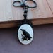 Large Crow Victorian Cameo Keychain - Handmade Retro Holiday Keychain ...