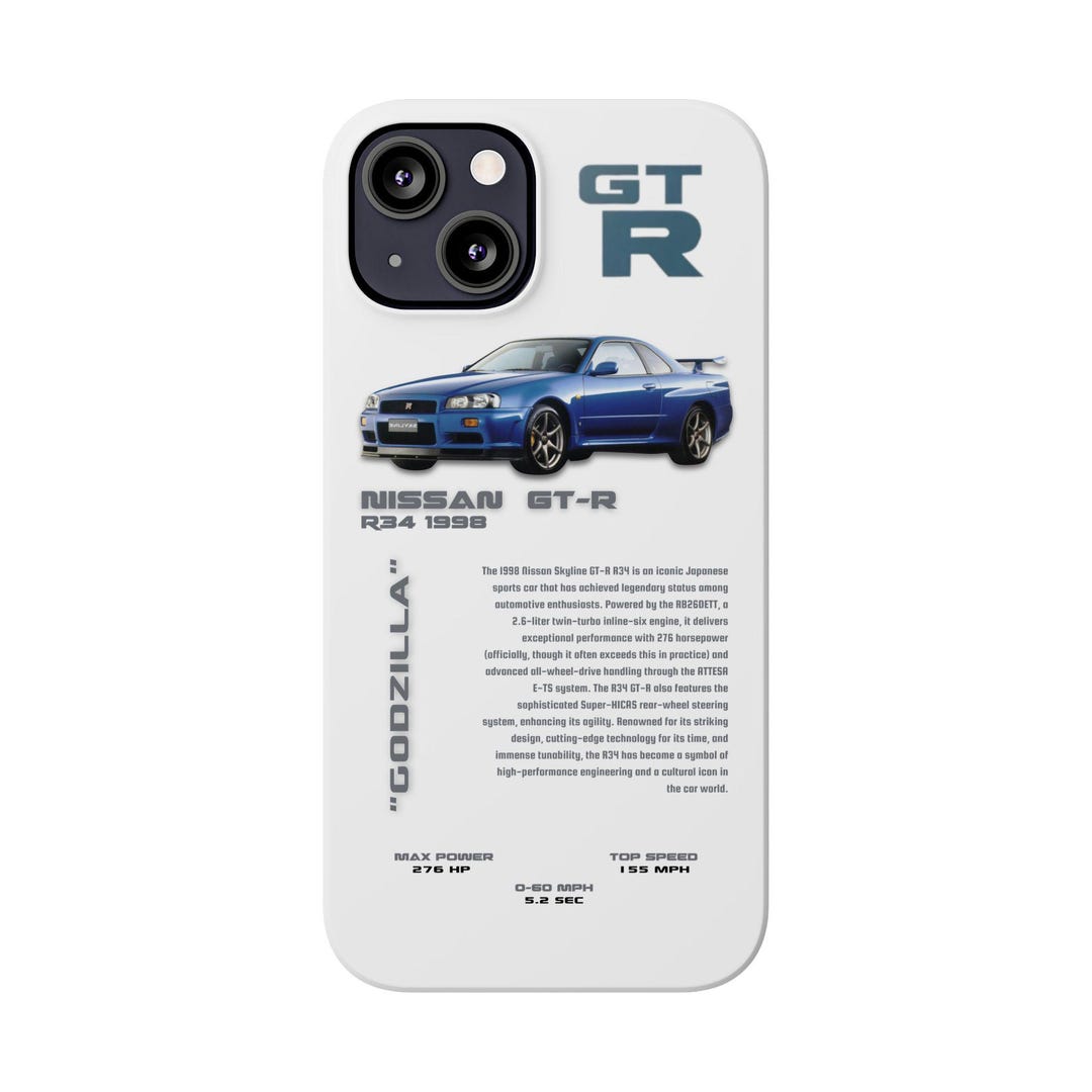Nissan Skyline GTR R34 Phone Case, Nissan Phone Cover, JDM Car Lover ...