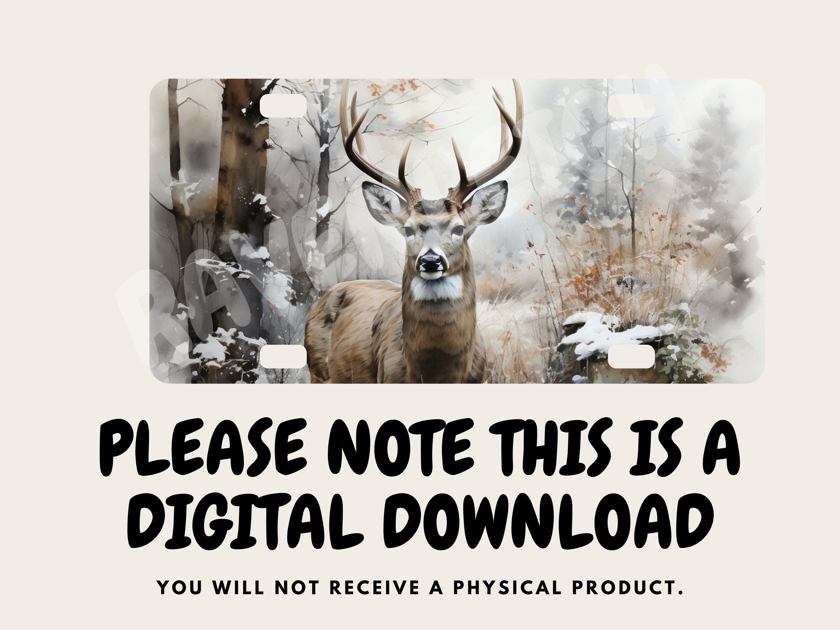Deer Hunting, License Plate Sublimation Design, PNG License Plate ...