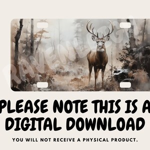 Deer Hunting, License Plate Sublimation Design, PNG License Plate ...