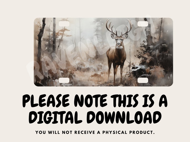 Deer Hunting, License Plate Sublimation Design, PNG License Plate ...