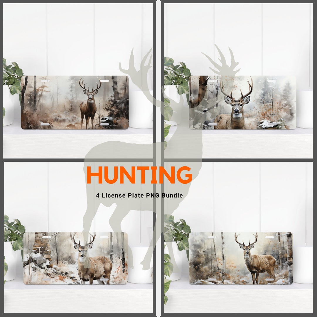 Deer Hunting License Plate Sublimation Design PNG License - Etsy Canada