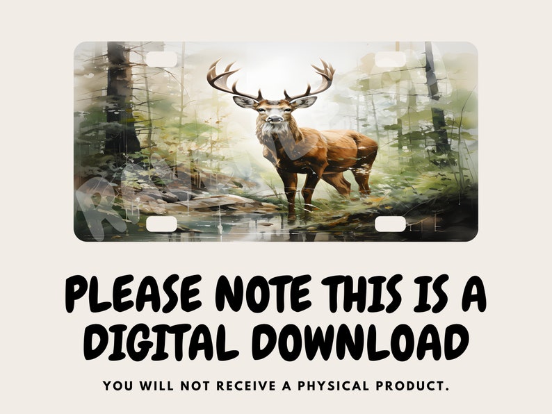 Deer Hunting, License Plate Sublimation Design, PNG License Plate ...